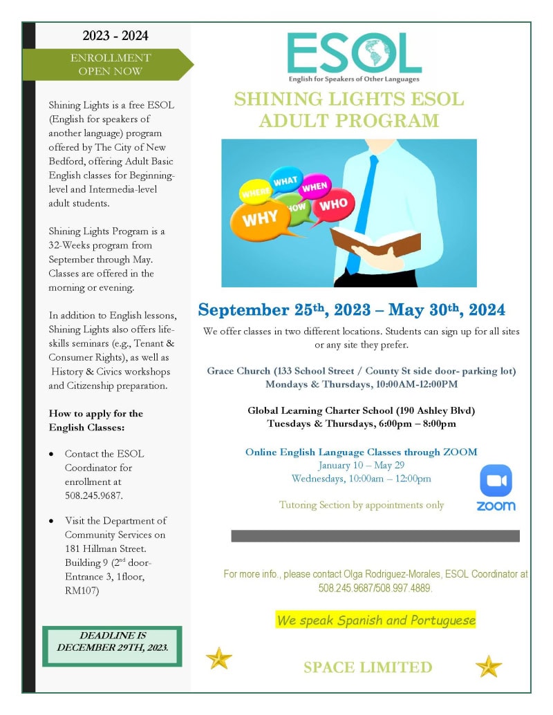 Free ESOL Adult Classes Available - MassHire Greater New Bedford ...